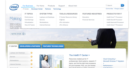 15 good examples of mega drop-down navigation menus