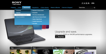 15 good examples of mega drop-down navigation menus