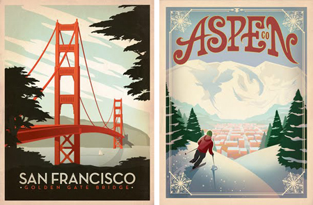 Vintage american travel posters