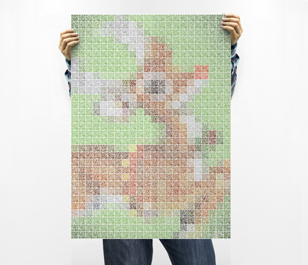 Wrapping paper made of QR codes