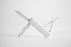 Branded objects in white