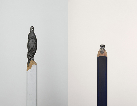 Sculptures in graphite pencil tips
