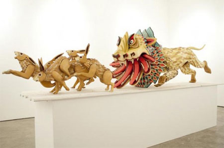 Wood sculptures by AJ Fosik