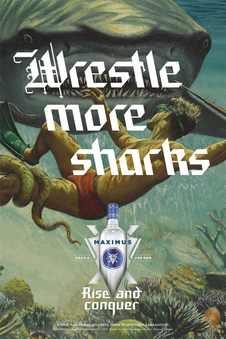 Manly ads for Maximus Vodka