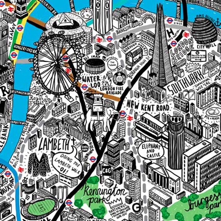 London drawn by hand