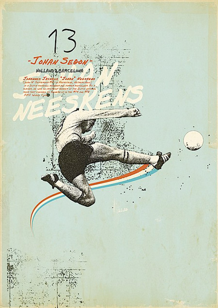 Retro soccer players posters