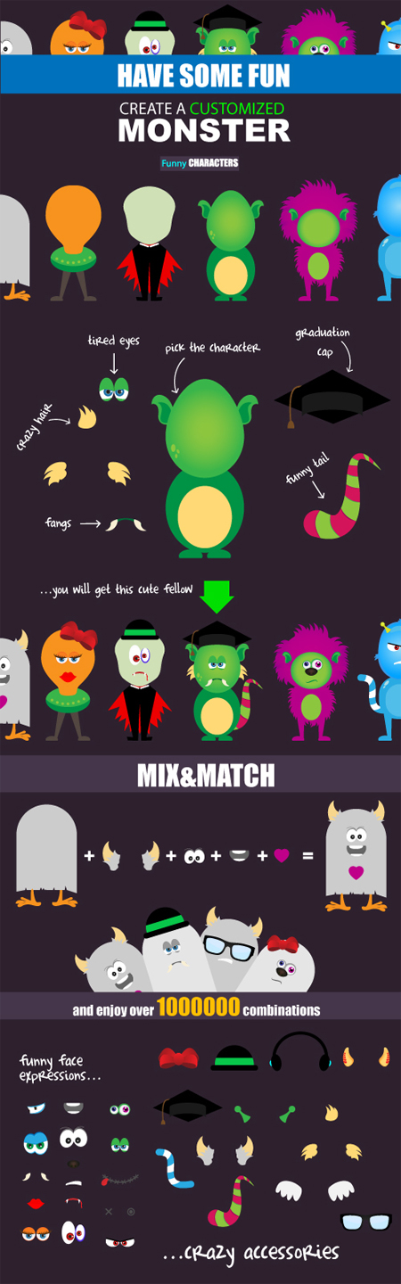 Freebie: the vector monsters kit