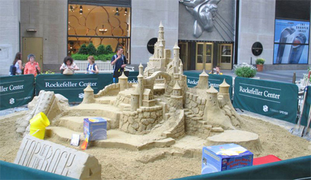 Giant sand castles in NYC