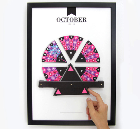 Pop-up, pull-out calendars made from paper