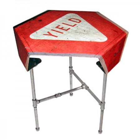 Recycled furniture made with street signs