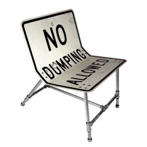 Recycled furniture made with street signs