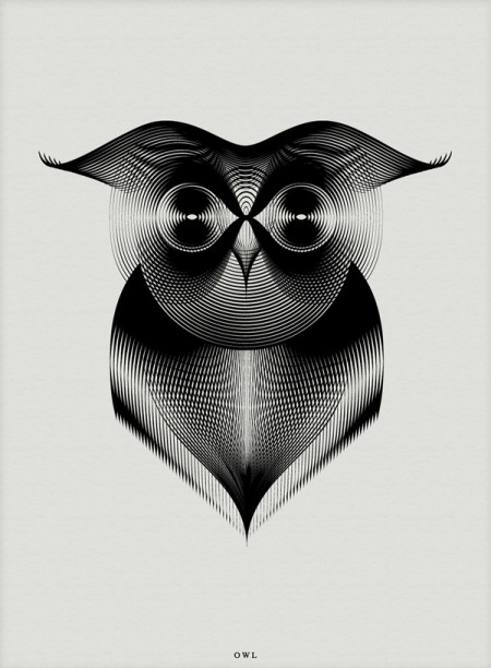 Animals drawn with Moiré patterns