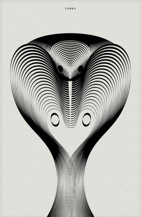 Animals drawn with Moiré patterns