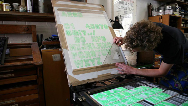 3D printed letterpress font created by London Design Team