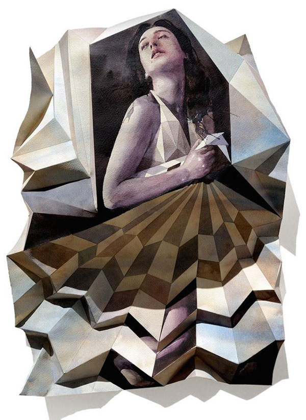 Folded paintings by Marcelo Daldoce