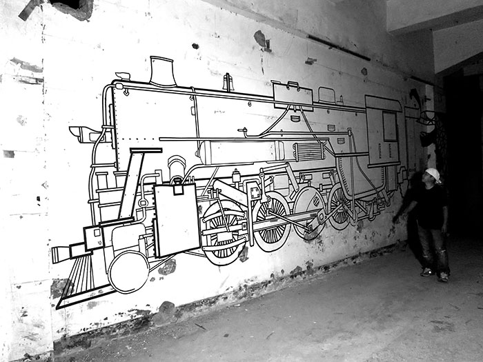 Street art made with tape