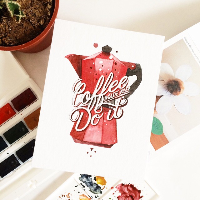 June Digan creates gorgeous watercolor lettering for quotes