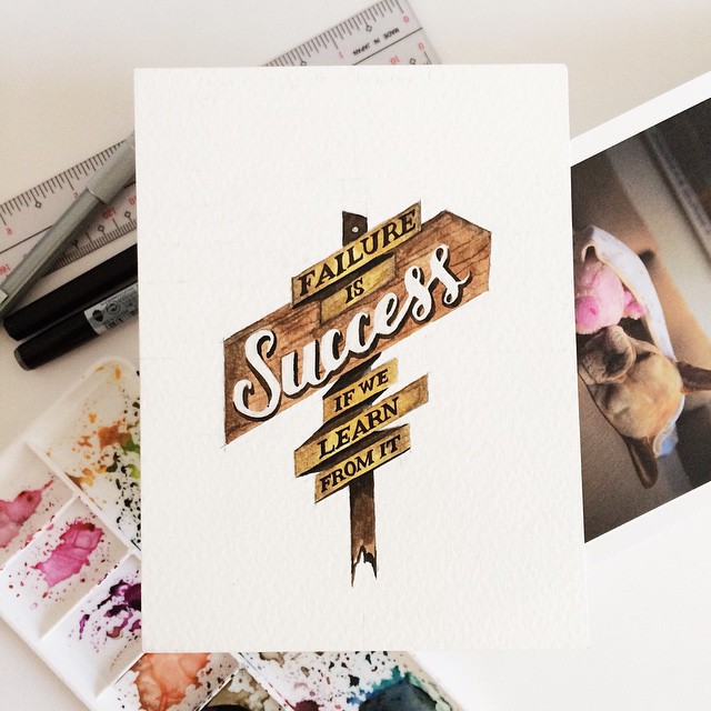 June Digan creates gorgeous watercolor lettering for quotes