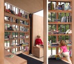 This small cabin can unfold into an open-air library
