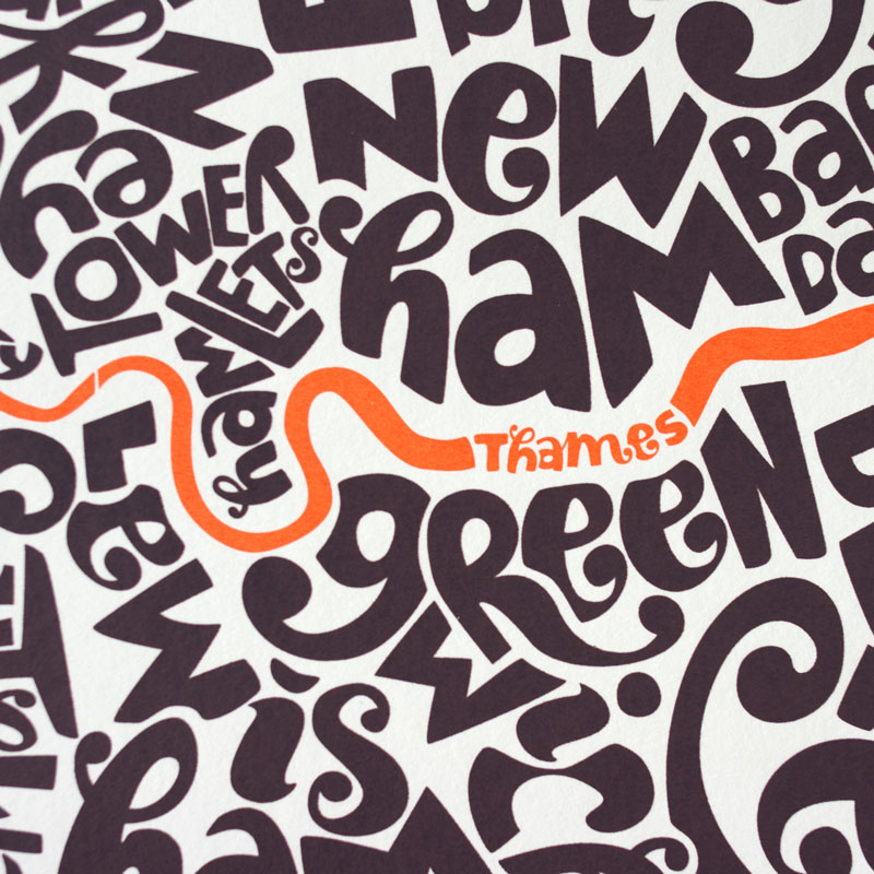 Typography city maps by Ursula Hitz