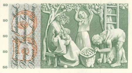 The Swiss National Bank unveils a new 50 francs bill