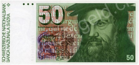 The Swiss National Bank unveils a new 50 francs bill