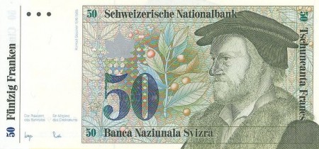 The Swiss National Bank unveils a new 50 francs bill
