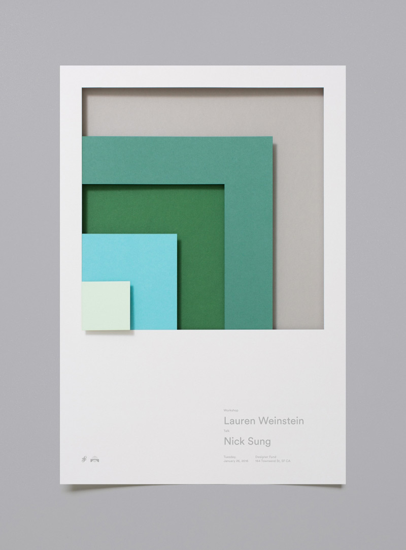 Paper-cutted abstract posters by Moniker
