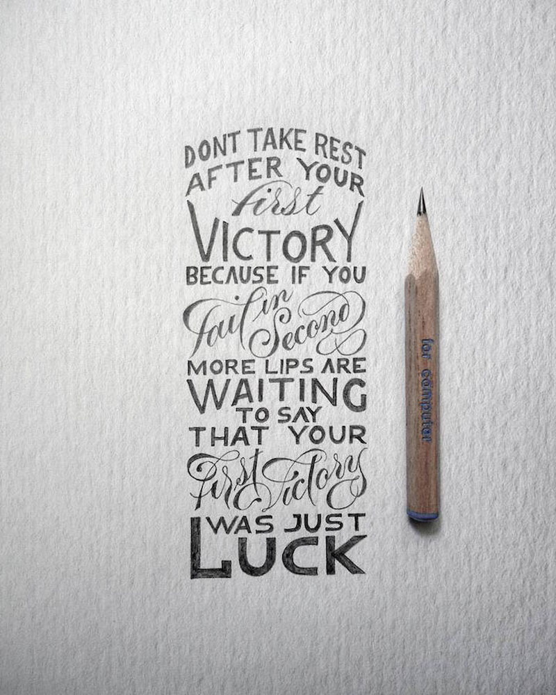 Get your positive thinking from these tiny hand-lettered messages