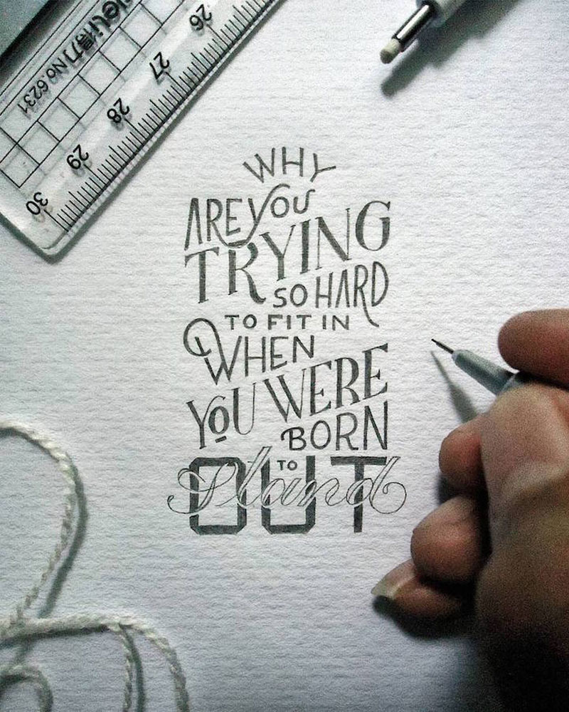 Get your positive thinking from these tiny hand-lettered messages