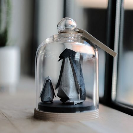 Origami animals in glass
