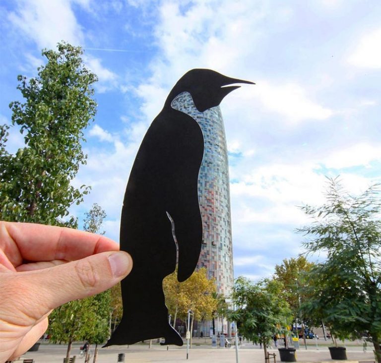 Paperboyo transforms famous landmarks using paper cutouts