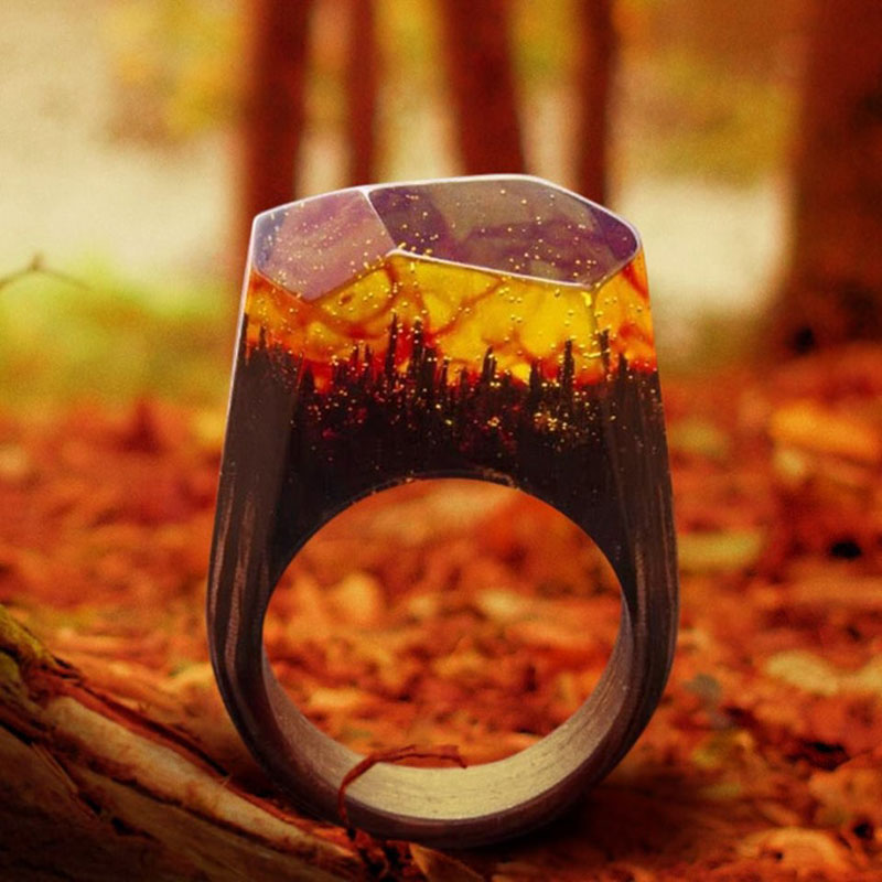 Gorgeous Wood And Resin Rings by Enchanted Soul