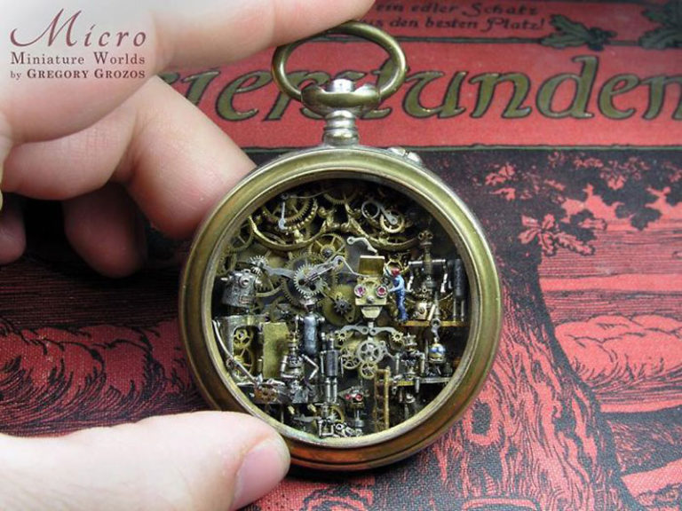Gregory Grozos Creates Amazing Miniature Worlds Using Old Pocket ...